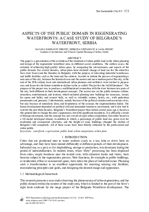 (PDF) Aspects of the Public Domain in Regenerating Waterfronts: A Case Study of Belgrade’s ...
