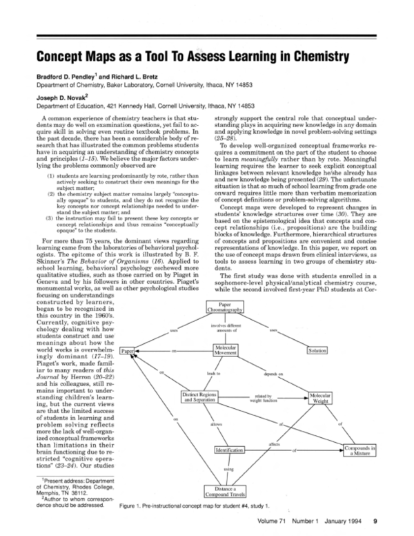 (PDF) Concept Maps as a Tool To Assess Learning in Chemistry