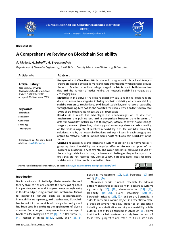 (PDF) A Comprehensive Review on Blockchain Scalability