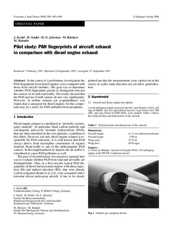 (PDF) Pilot study: PAH fingerprints of aircraft exhaust in comparison ...