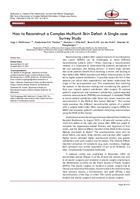 (PDF) How to Reconstruct a Complex Multiunit Skin Defect: A Single-case ...