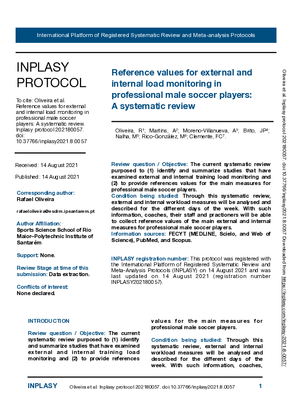 (PDF) Reference values for external and internal load monitoring in ...