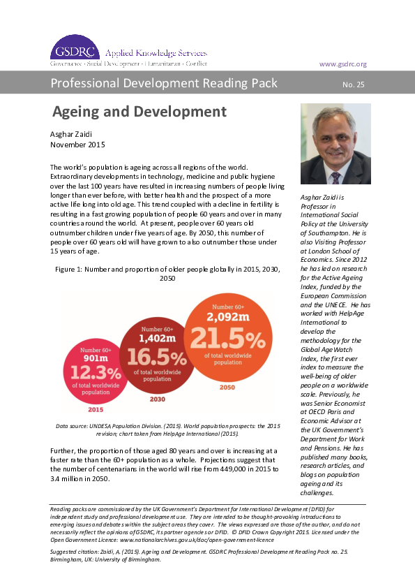 (PDF) Ageing and Development
