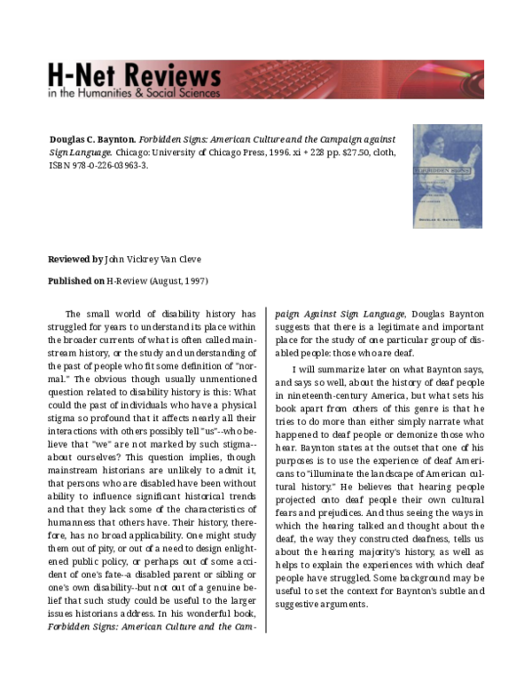 (PDF) Forbidden Signs: American Culture and the Campaign against Sign ...