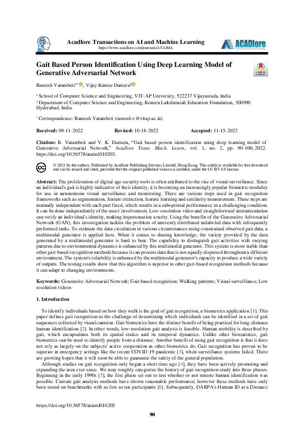 (PDF) Gait Based Person Identification Using Deep Learning Model of Generative Adversarial ...