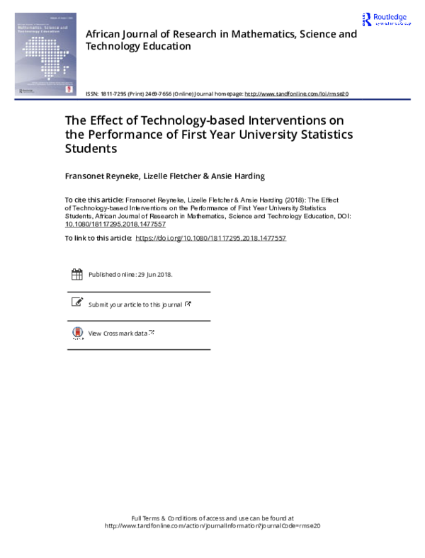 (PDF) The Effect of Technology-based Interventions on the Performance ...