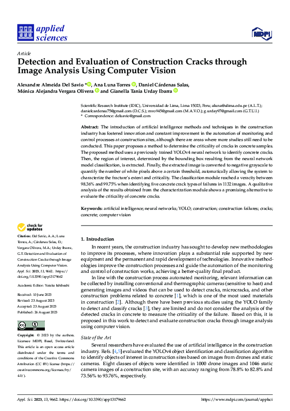 (PDF) AI-Based Detection of Concrete Cracks Using YOLOv4