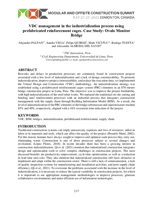(PDF) VDC management in the industrialization process using ...