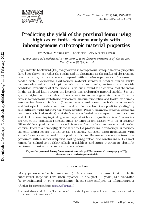 (PDF) Predicting the yield of the proximal femur using high-order ...