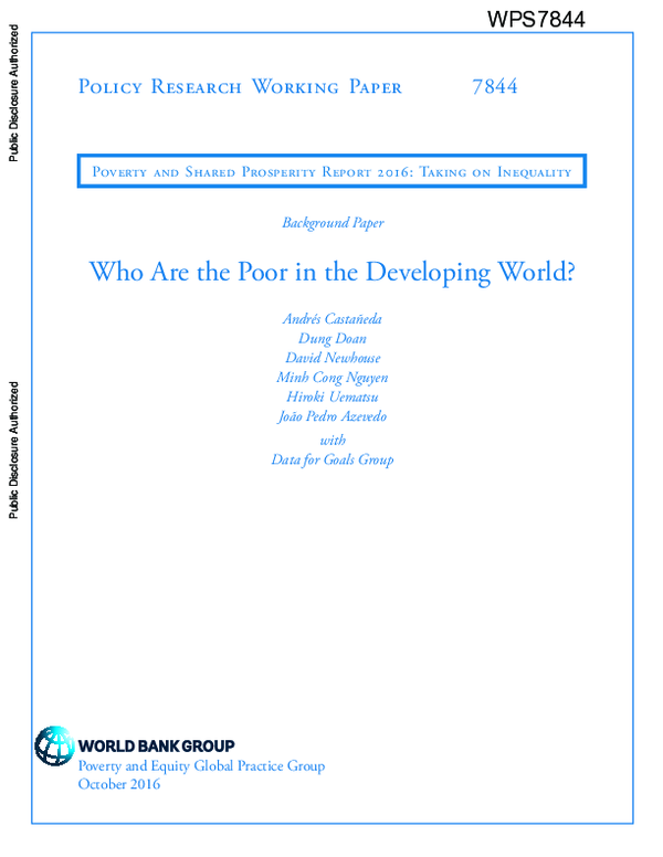 (PDF) Who are the Poor in the Developing World?