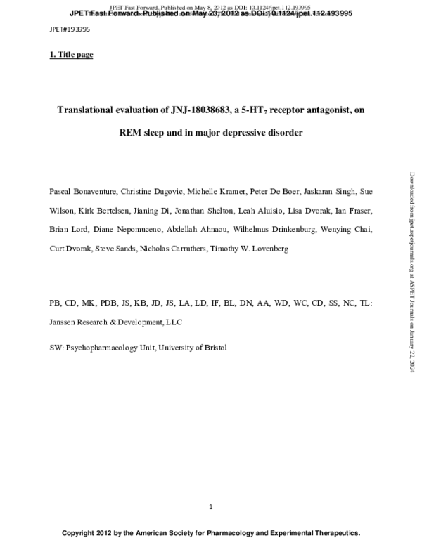 (PDF) REM sleep and in major depressive disorder