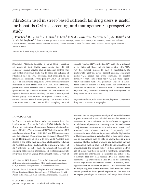 (PDF) FibroScan used in street-based outreach for drug users is useful ...