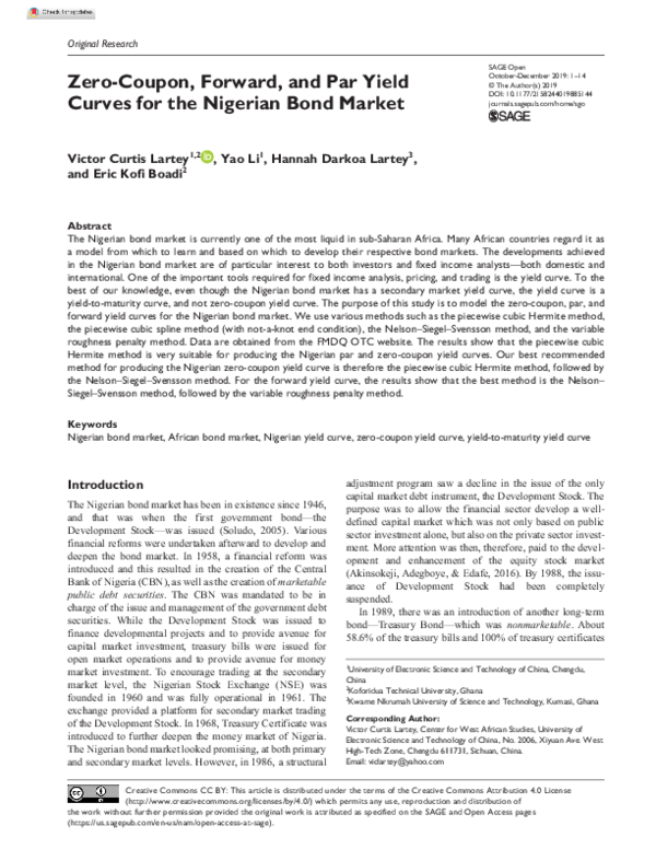 (PDF) Zero-Coupon, Forward, and Par Yield Curves for the Nigerian Bond ...