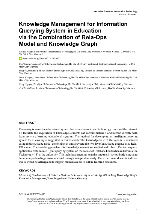 (PDF) Knowledge Management for Information Querying System in Education via the Combination of ...