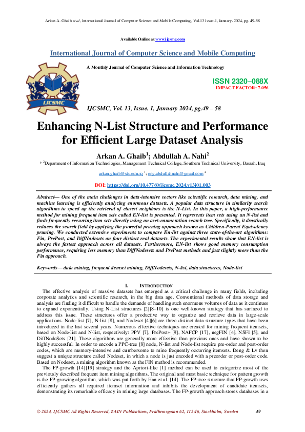 (PDF) Enhancing N-List Structure and Performance for Efficient Large ...