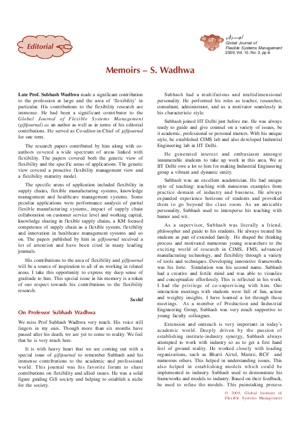 (PDF) Memoirs — S. Wadhwa