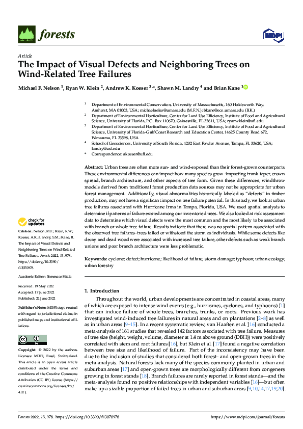 (PDF) The Impact of Visual Defects and Neighboring Trees on Wind ...