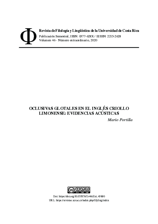 (PDF) Oclusivas glotales en el inglés criollo limonense: evidencias ...