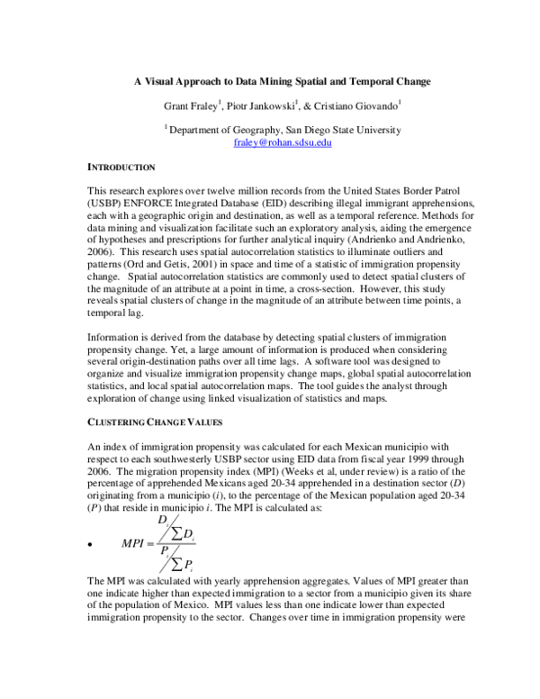 (PDF) A Visual Approach to Data Mining Spatial and Temporal Change