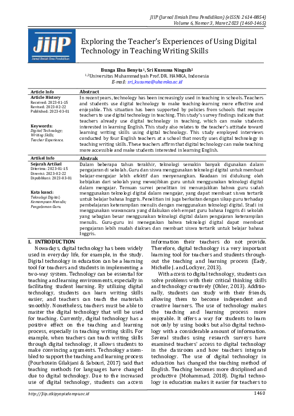 (PDF) Exploring the Teacher’s Experiences of Using Digital Technology ...