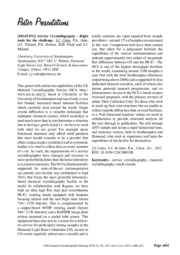 (PDF) Service crystallography – right tools for the challenge