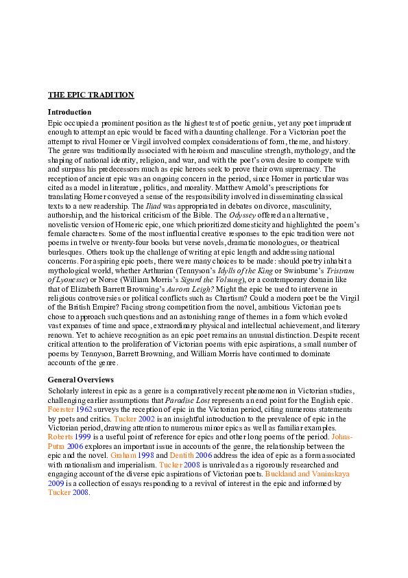 (PDF) The Epic Tradition