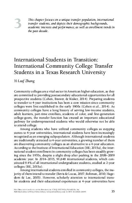 (PDF) International Students in Transition: International Community ...