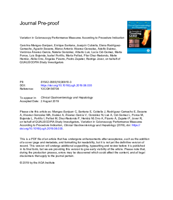 (PDF) Variation in Colonoscopy Performance Measures According to ...