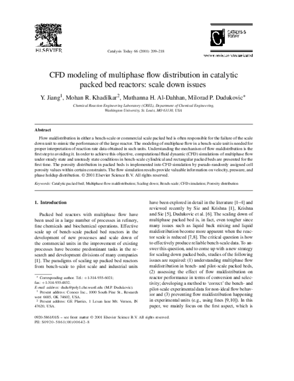 (PDF) CFD modeling of multiphase flow distribution in catalytic packed ...