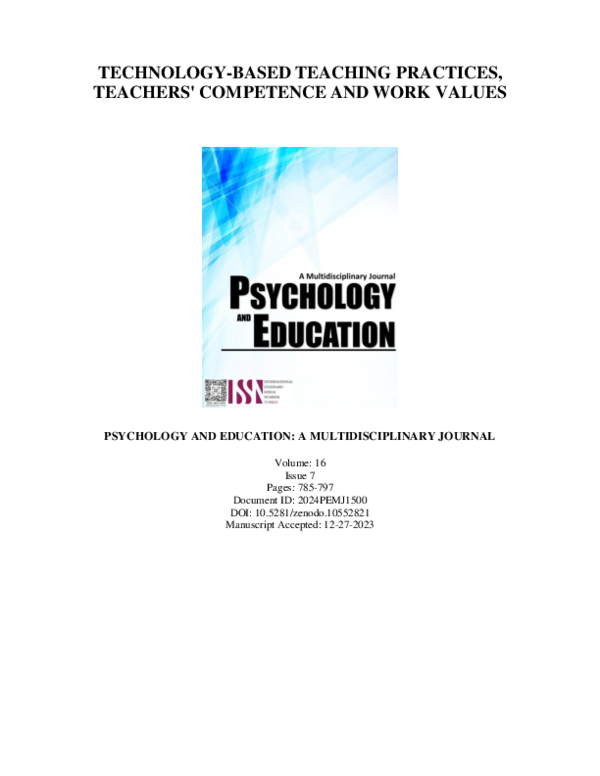 (PDF) Technology-Based Teaching Practices, Teachers' Competence and ...