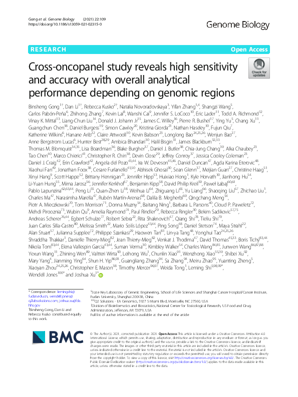 (PDF) Cross-oncopanel study reveals high sensitivity and accuracy with ...