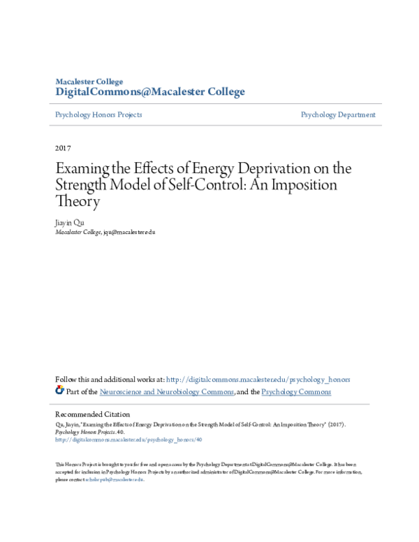 (PDF) Examing the Effects of Energy Deprivation on the Strength Model ...