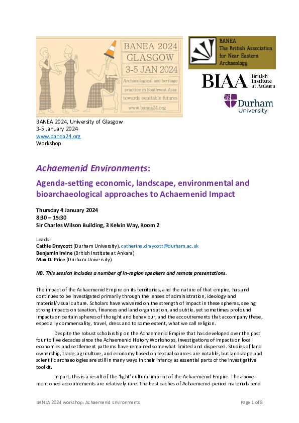 (PDF) Hydraulic landscape of the Achaemenid Heartland, in Achaemenid ...