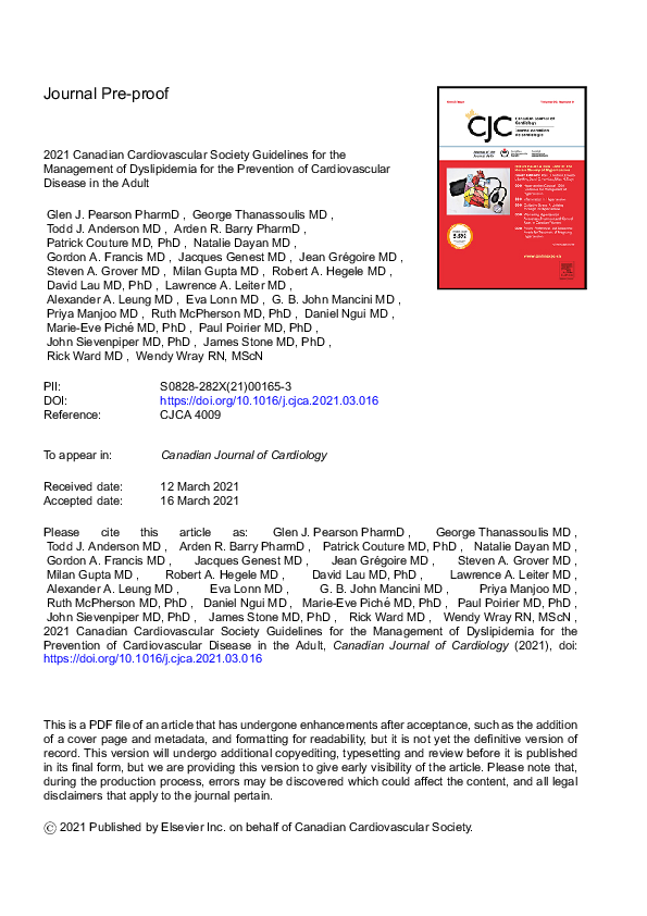 (PDF) 2021 Canadian Cardiovascular Society Guidelines for the ...