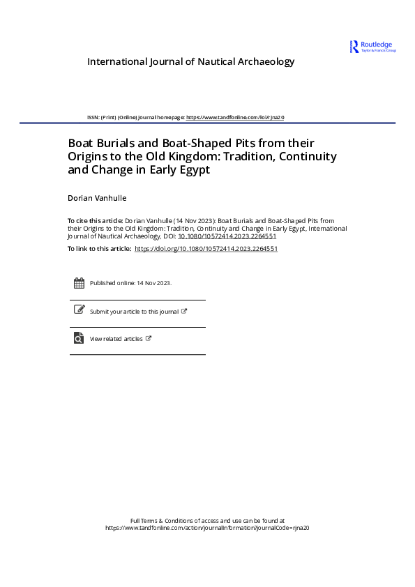 (PDF) Boat Burials and Boat-Shaped Pits from their Origins to the Old ...