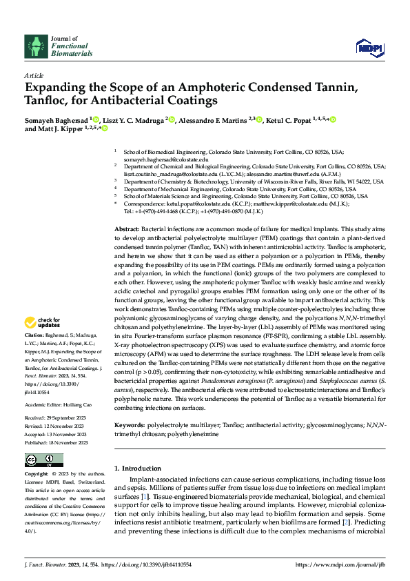 (PDF) Expanding the Scope of an Amphoteric Condensed Tannin, Tanfloc ...
