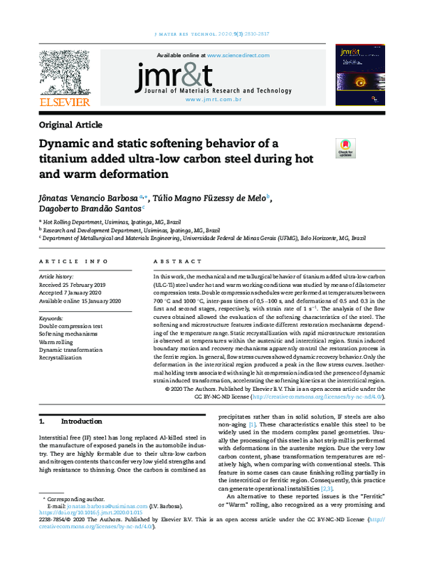 (PDF) Dynamic and static softening behavior of a titanium added ultra ...