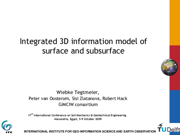 (PDF) Integrated 3D information model of surface and subsurface : powerpoint