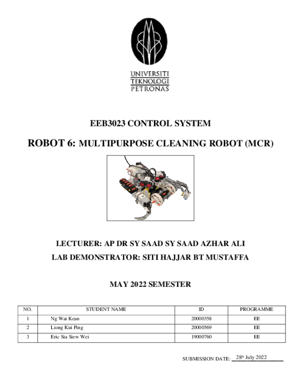 (PDF) MULTIPURPOSE CLEANING ROBOT WITH EV3