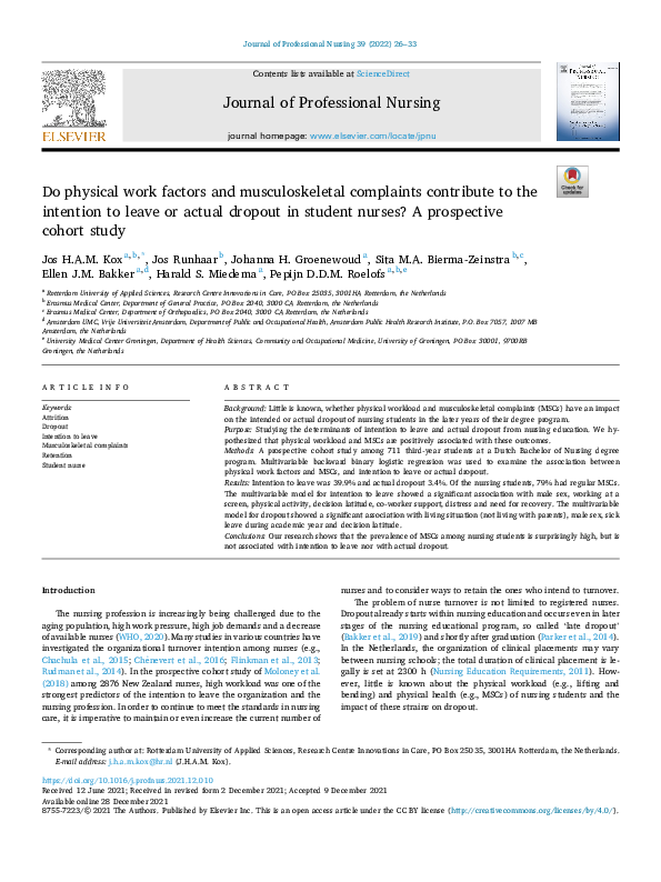 (PDF) Do physical work factors and musculoskeletal complaints ...