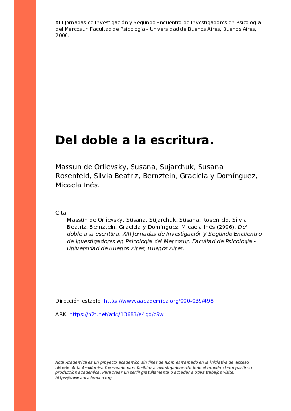 (PDF) Del Doble a La Escritura | Micaela Agustina Dominguez - Academia.edu