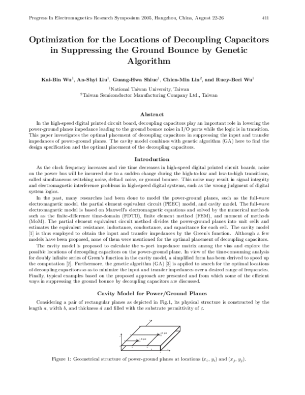 (PDF) Optimization for the Locations of Decoupling Capacitors in Suppressing the Ground Bounce ...