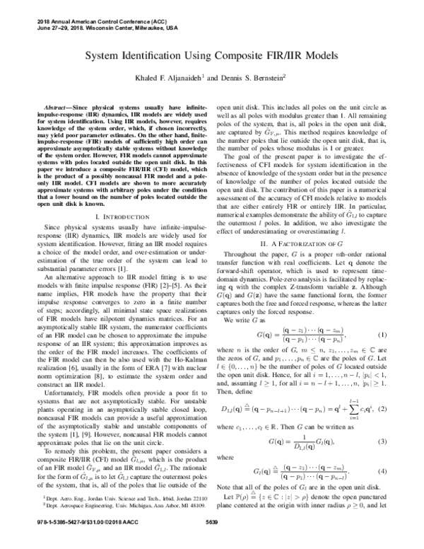 (PDF) System Identification Using Composite FIR/IIR Models