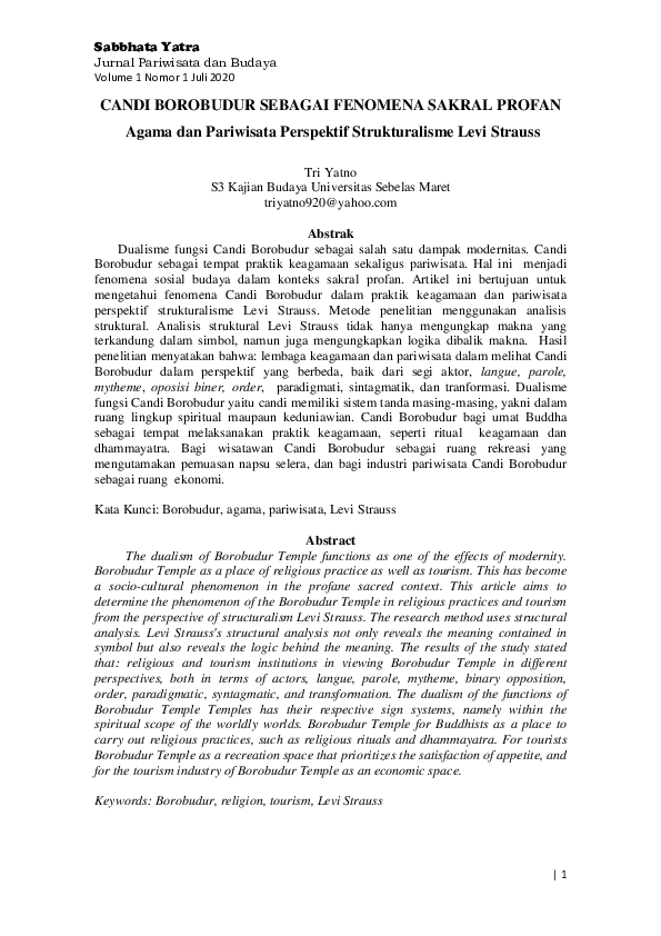(PDF) CANDI BOROBUDUR SEBAGAI FENOMENA SAKRAL PROFAN Agama dan ...