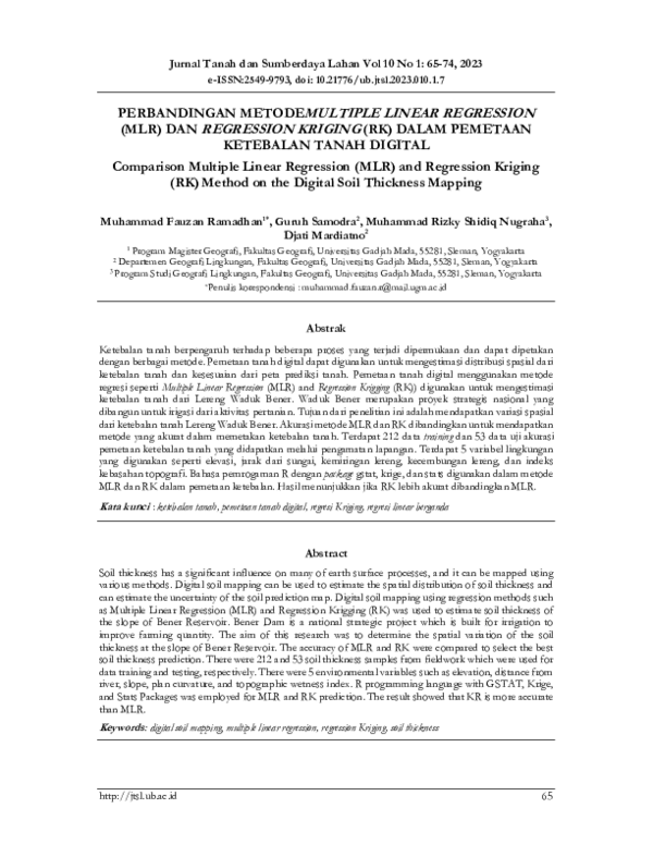 Pdf Perbandingan Metode Multiple Linear Regression Mlr Dan