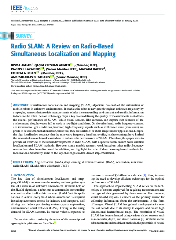 (PDF) Radio SLAM: A Review on Radio-Based Simultaneous Localization and Mapping