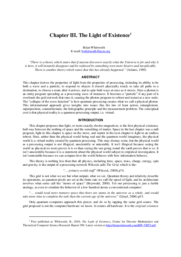 (PDF) The Light of Existence