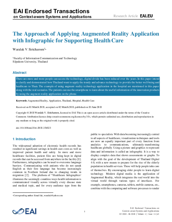 (PDF) The Approach of Applying Augmented Reality Application with Infographic for Supporting ...
