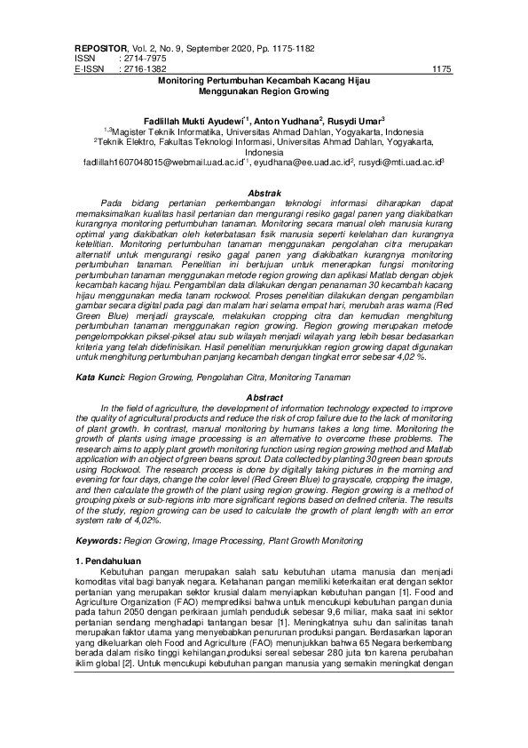 (PDF) Monitoring Pertumbuhan Kecambah Kacang Hijau Menggunakan Region ...