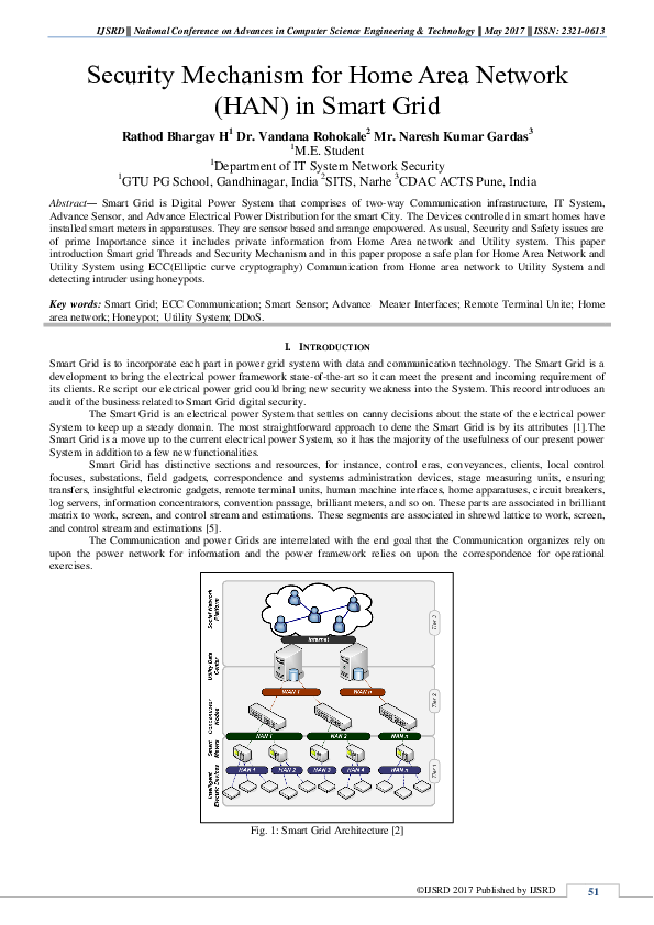(PDF) Security Mechanism for Home Area Network (HAN) in Smart Grid